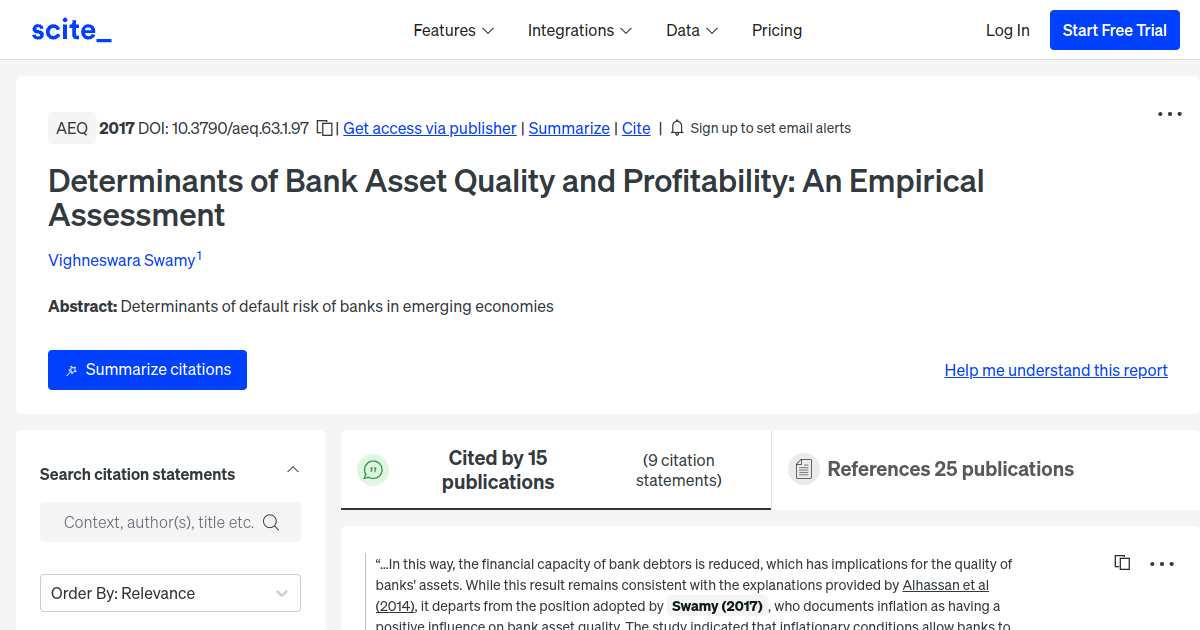 Determinants of Bank Asset Quality and Profitability: An Empirical ...