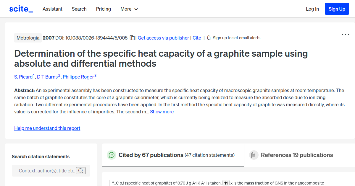 Determination of the specific heat capacity of a graphite sample using ...
