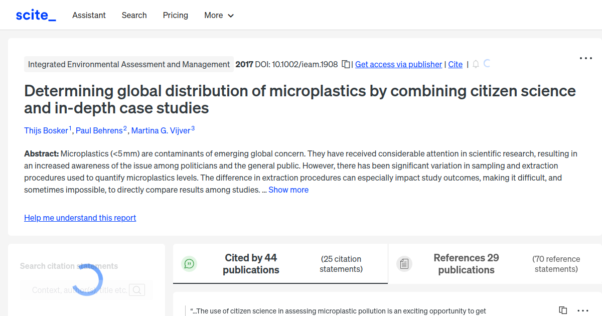 Determining global distribution of microplastics by combining citizen ...