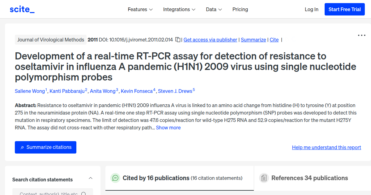Development of a real-time RT-PCR assay for detection of resistance to ...