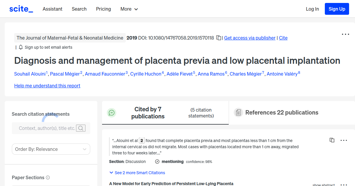Diagnosis and management of placenta previa and low placental ...