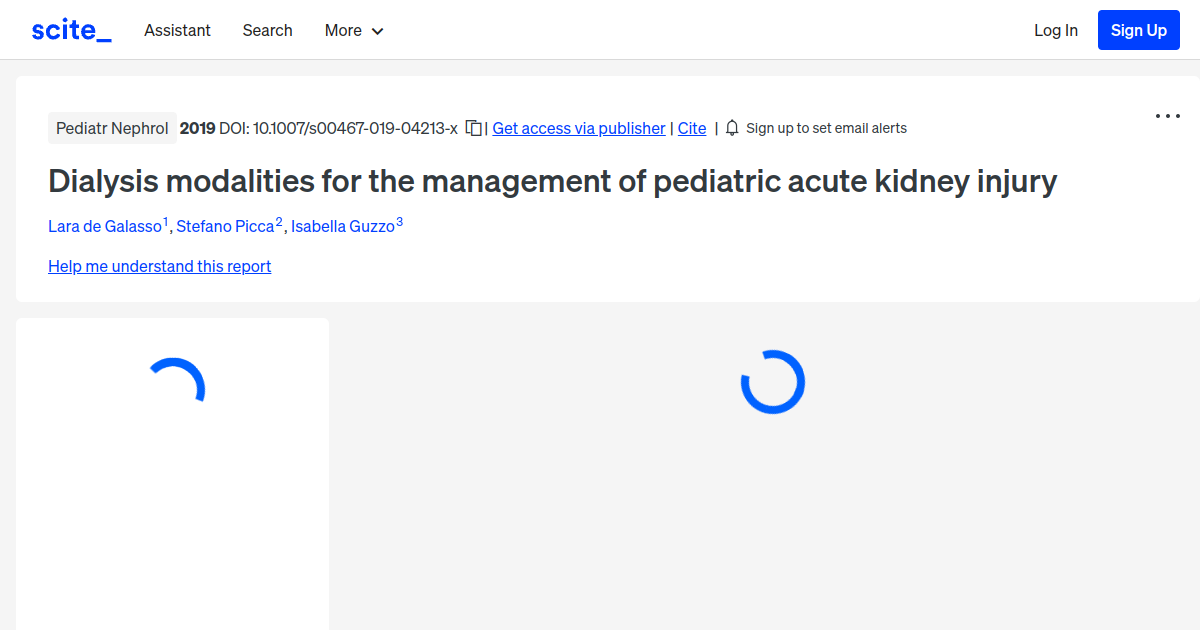 Dialysis modalities for the management of pediatric acute kidney injury ...