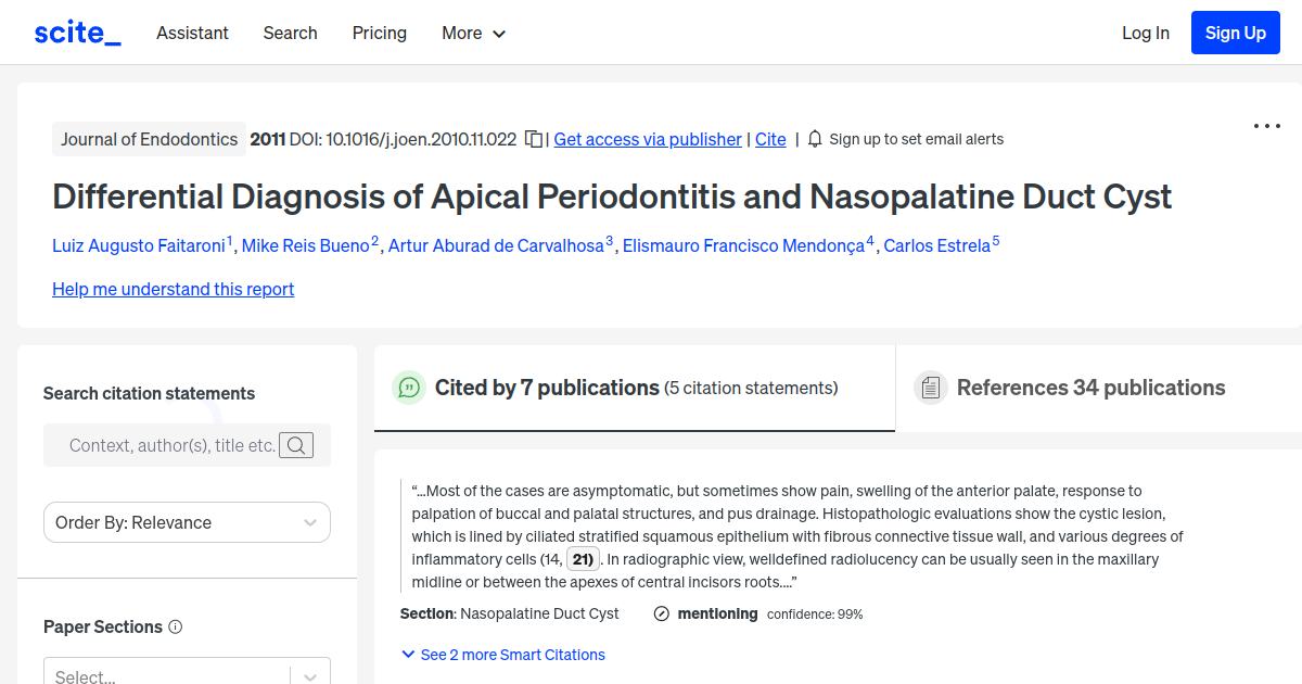 Differential Diagnosis of Apical Periodontitis and Nasopalatine Duct ...