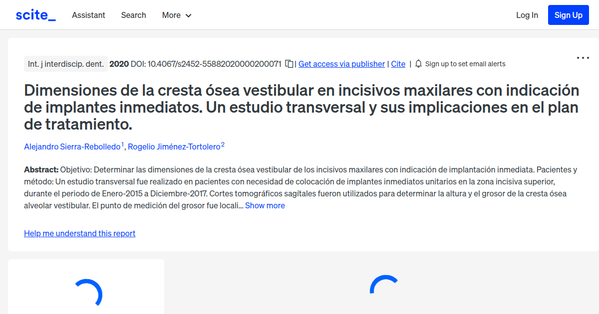 Dimensiones de la cresta ósea vestibular en incisivos maxilares con ...