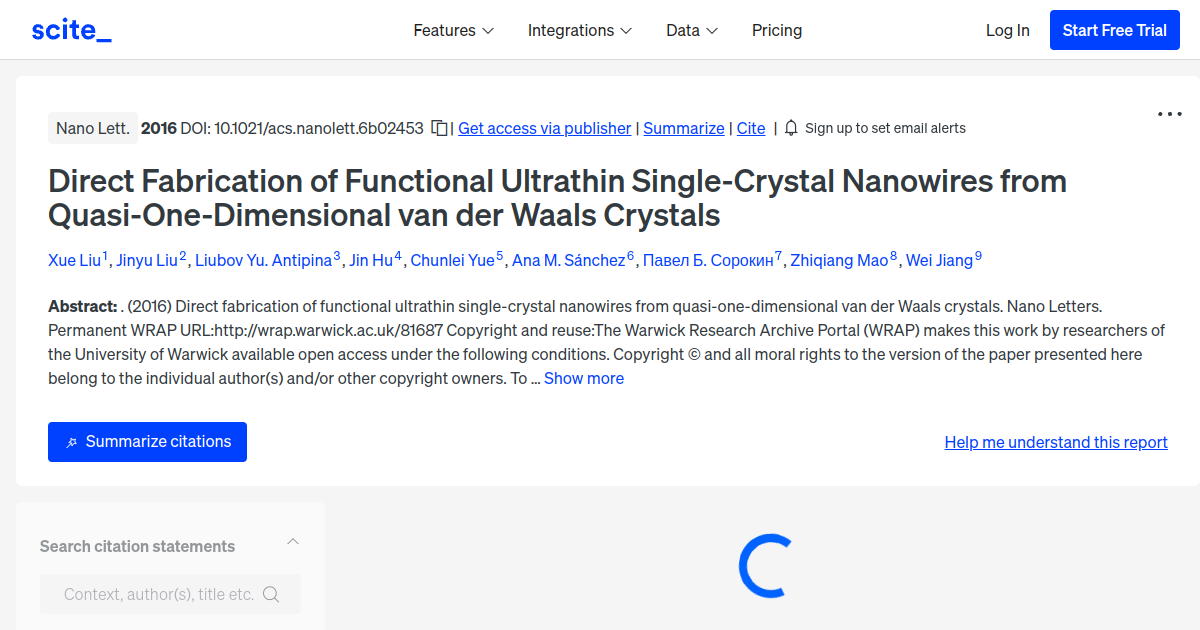 Direct Fabrication of Functional Ultrathin Single-Crystal Nanowires ...