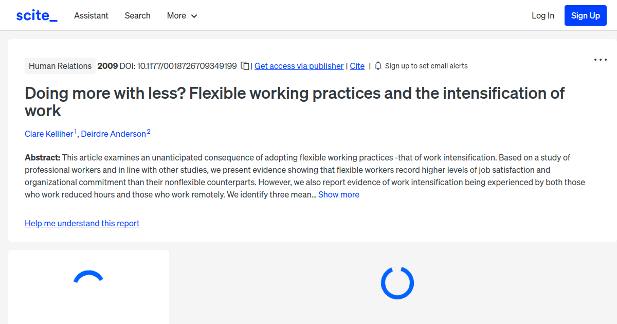 Doing more with less? Flexible working practices and the ...