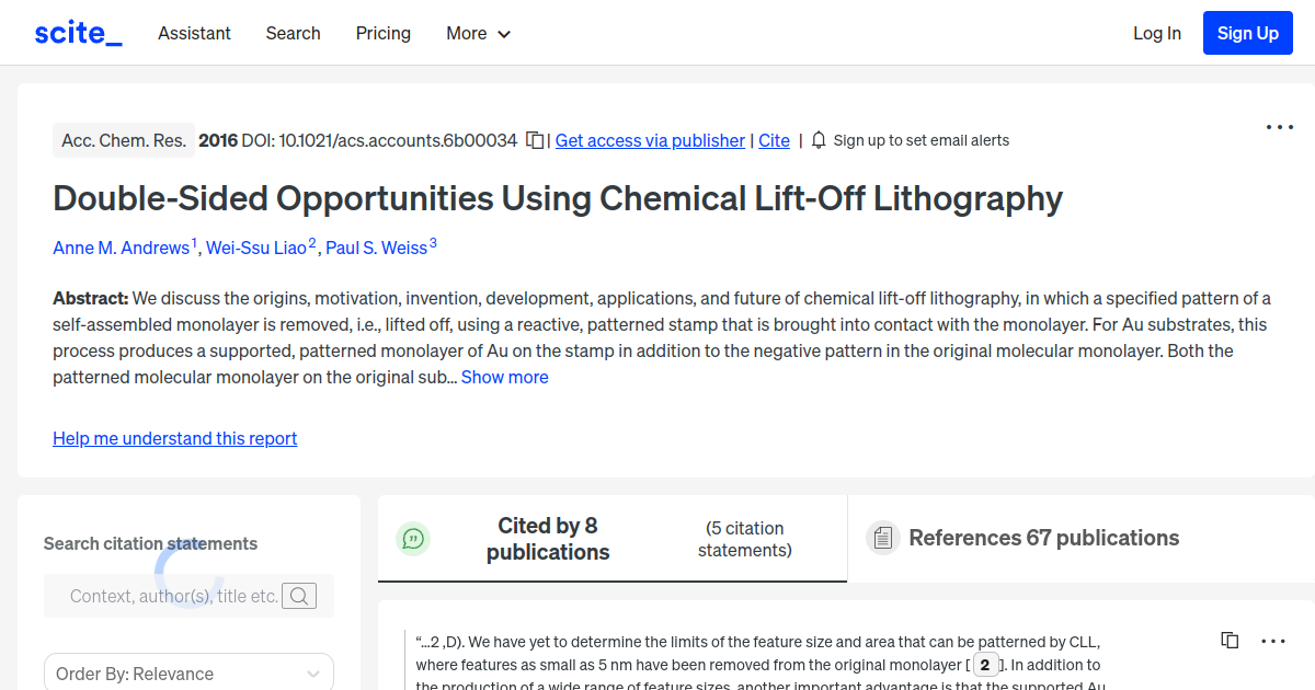 Double-Sided Opportunities Using Chemical Lift-Off Lithography - [scite ...