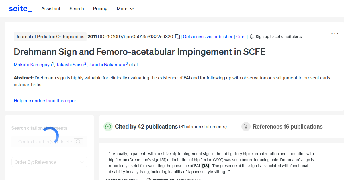 Drehmann Sign and Femoro-acetabular Impingement in SCFE