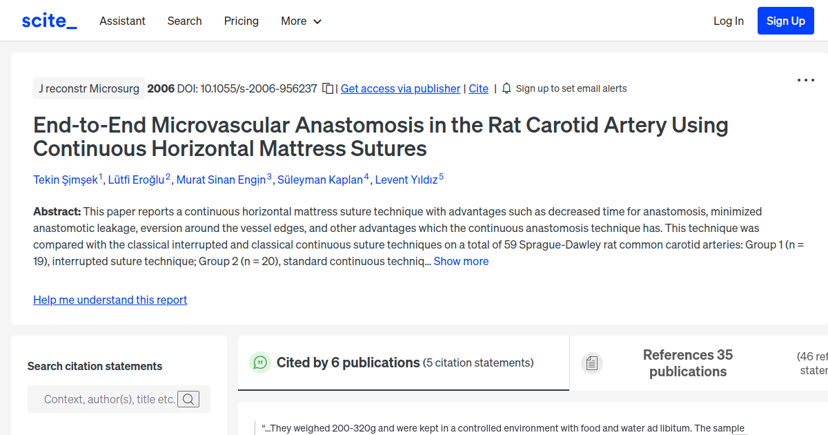 End-to-End Microvascular Anastomosis in the Rat Carotid Artery Using ...