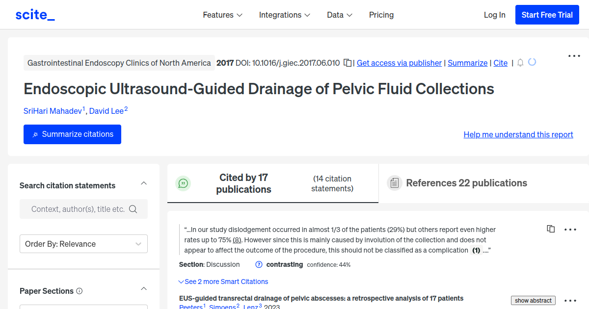 Endoscopic Ultrasound-Guided Drainage of Pelvic Fluid Collections