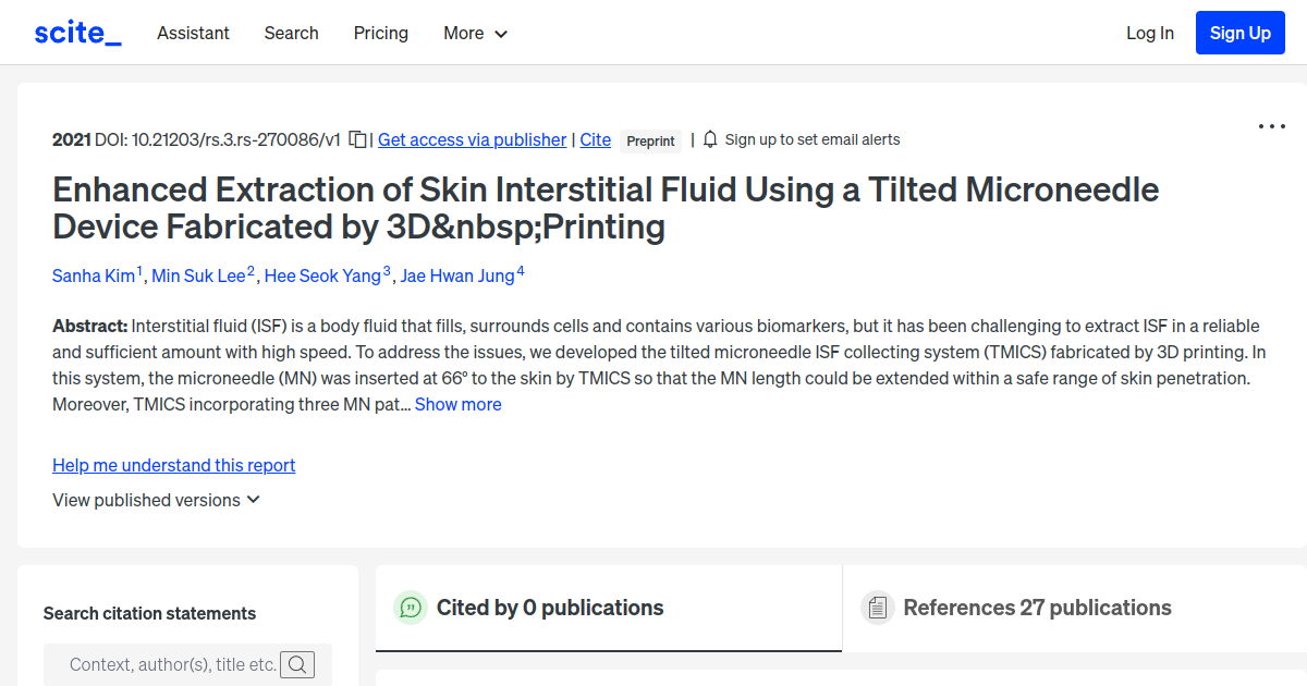 Enhanced Extraction of Skin Interstitial Fluid Using a Tilted ...