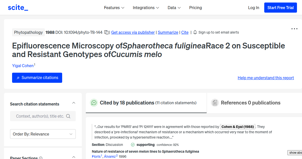 Epifluorescence Microscopy of Sphaerotheca fuliginea Race 2 on ...