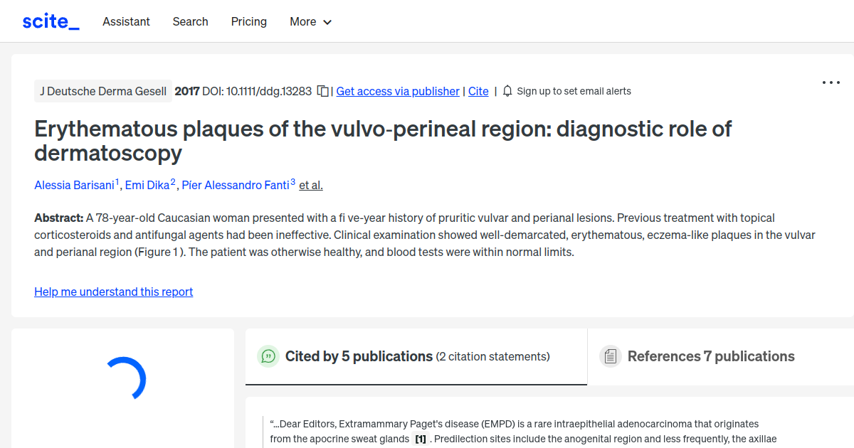 Erythematous plaques of the vulvo‐perineal region: diagnostic role of ...