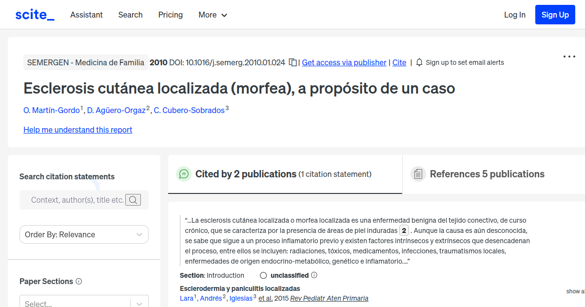 Esclerosis cutánea localizada (morfea), a propósito de un caso - [scite ...