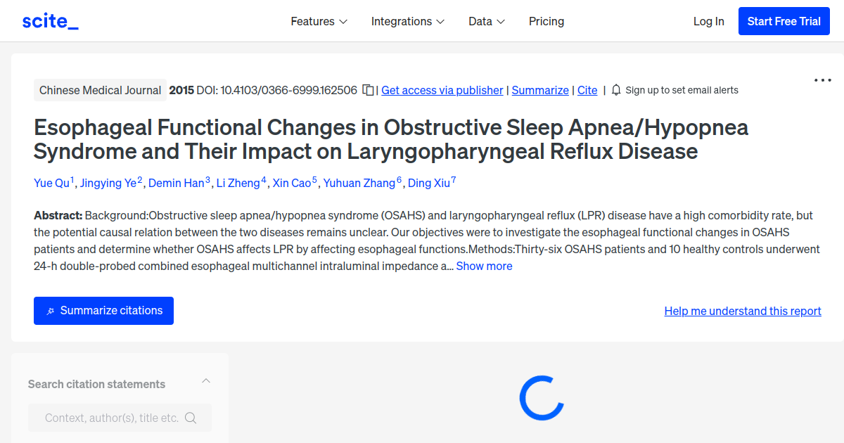 Esophageal Functional Changes in Obstructive Sleep Apnea/Hypopnea ...