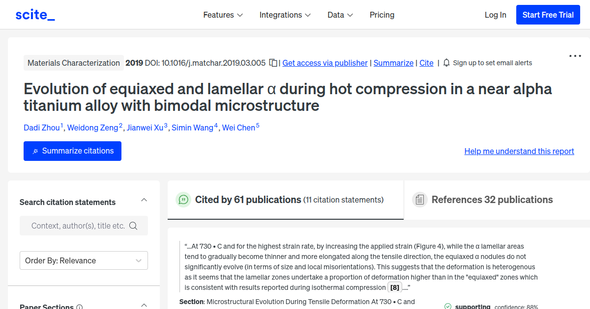 Evolution of equiaxed and lamellar α during hot compression in a near ...