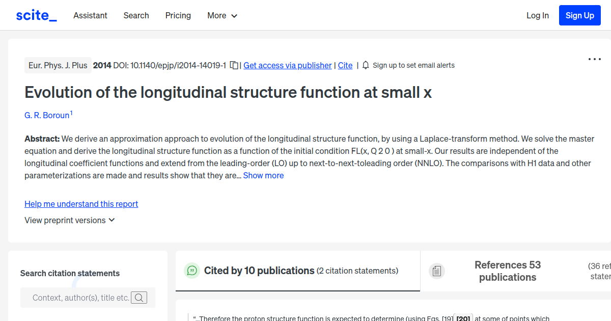 Evolution of the longitudinal structure function at small x - [scite ...