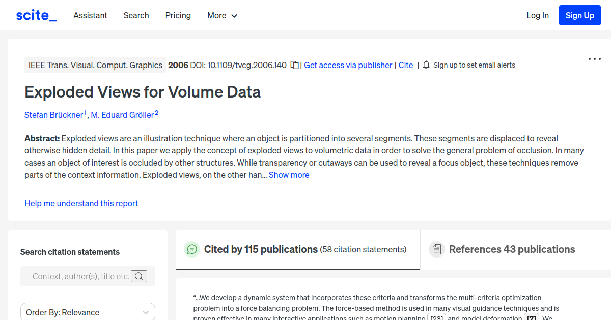 Exploded Views for Volume Data - [scite report]