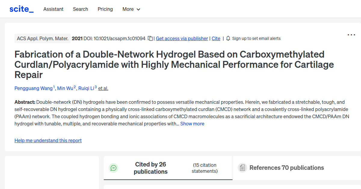 Fabrication of a Double-Network Hydrogel Based on Carboxymethylated ...