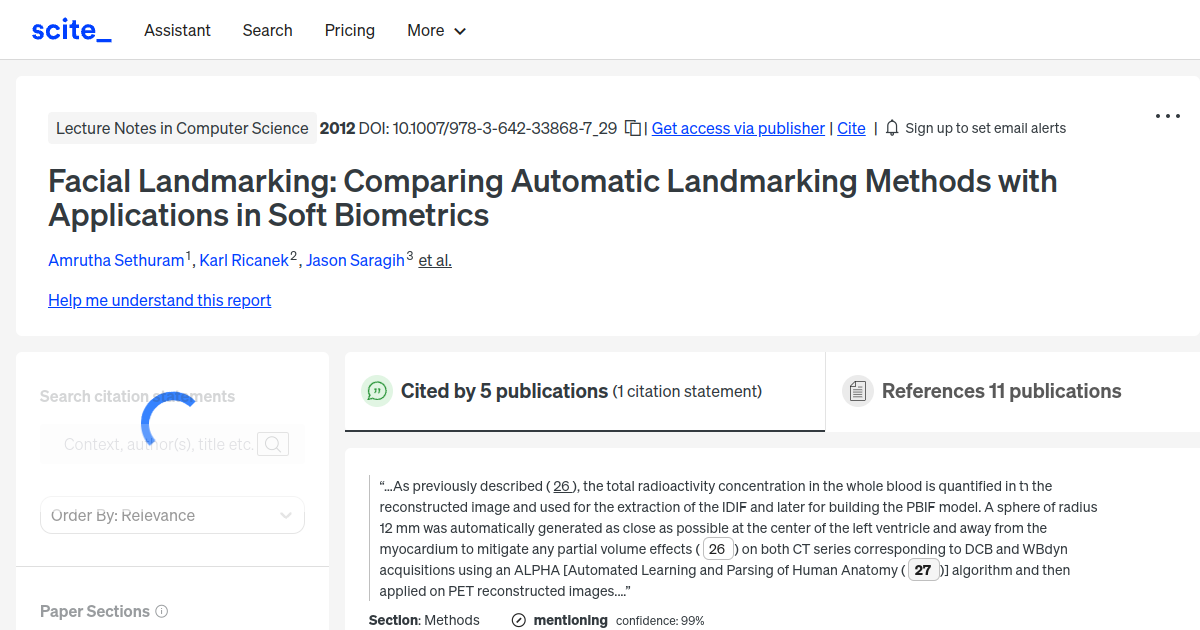 Facial Landmarking: Comparing Automatic Landmarking Methods with ...