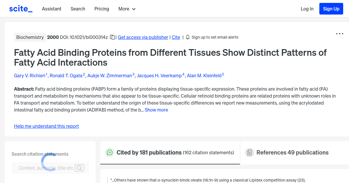 Fatty Acid Binding Proteins from Different Tissues Show Distinct ...