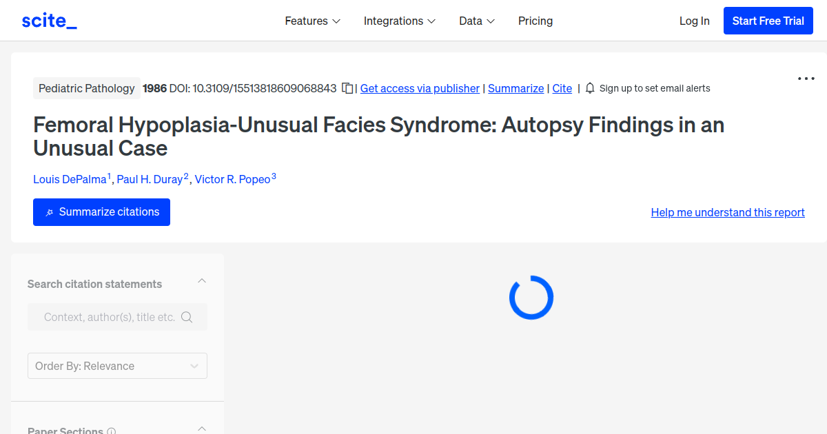 Femoral Hypoplasia-Unusual Facies Syndrome: Autopsy Findings in an ...