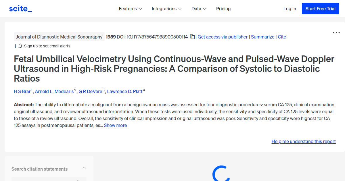 Fetal Umbilical Velocimetry Using Continuous-Wave and Pulsed-Wave ...