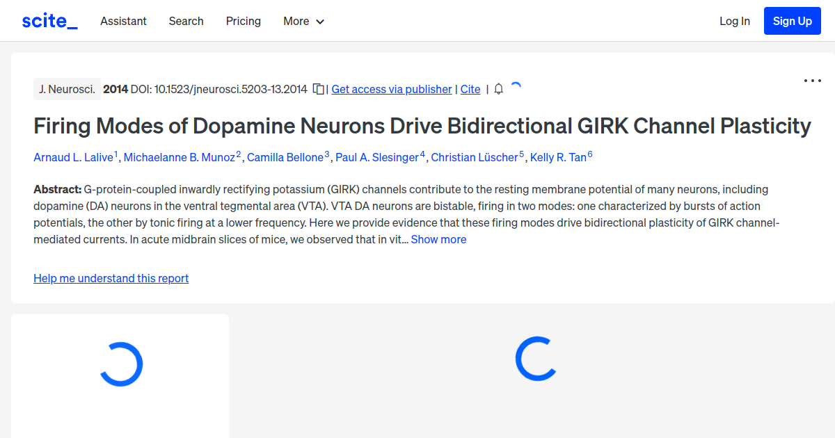 Firing Modes of Dopamine Neurons Drive Bidirectional GIRK Channel ...