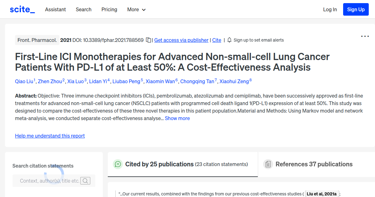 First-Line ICI Monotherapies for Advanced Non-small-cell Lung Cancer ...