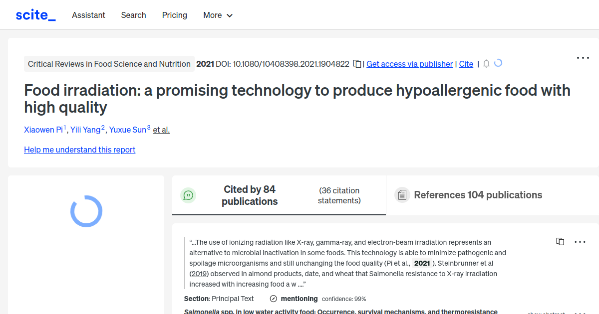 Food irradiation: a promising technology to produce hypoallergenic food ...