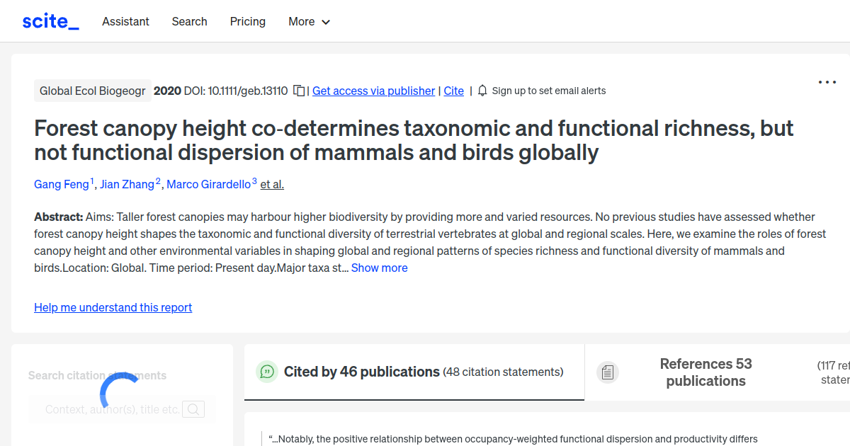 Forest canopy height co‐determines taxonomic and functional richness ...