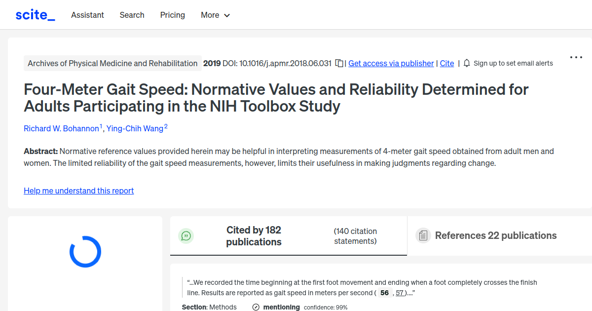 Four-Meter Gait Speed: Normative Values and Reliability Determined for ...