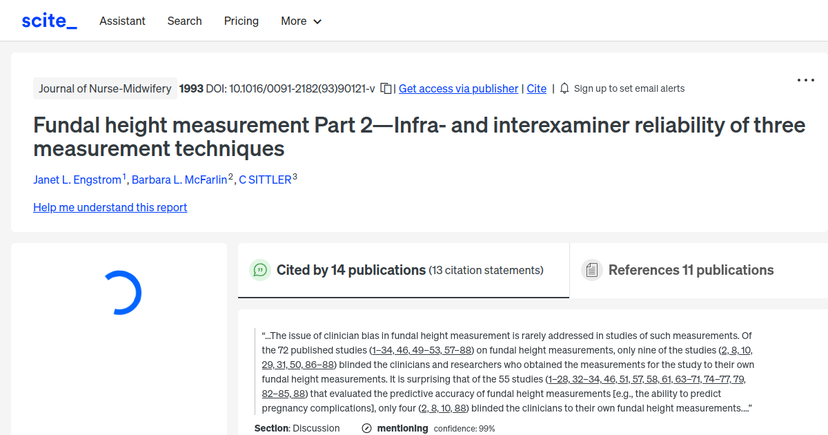 Fundal height measurement Part 2—Infra- and interexaminer reliability ...