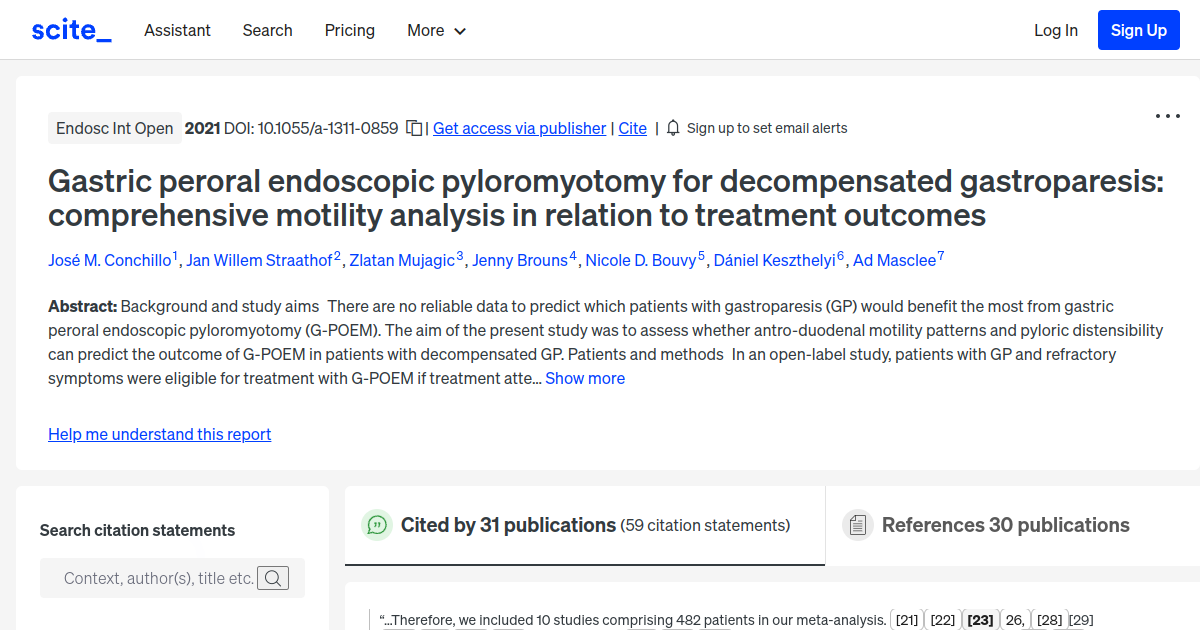 Gastric peroral endoscopic pyloromyotomy for decompensated ...