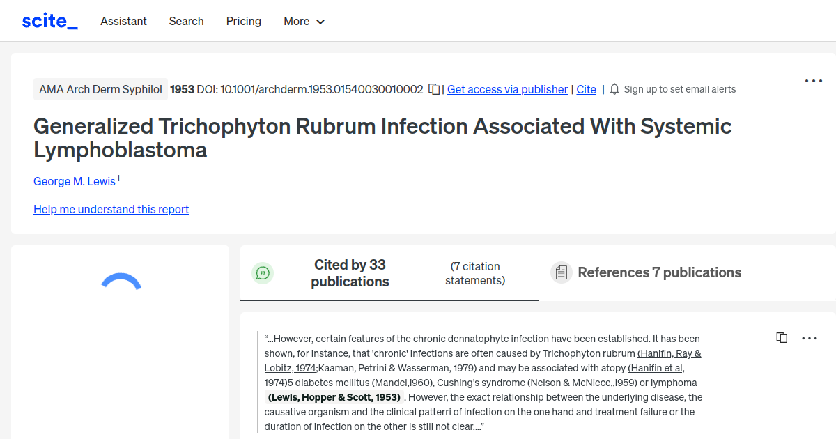 Generalized Trichophyton Rubrum Infection Associated With Systemic ...