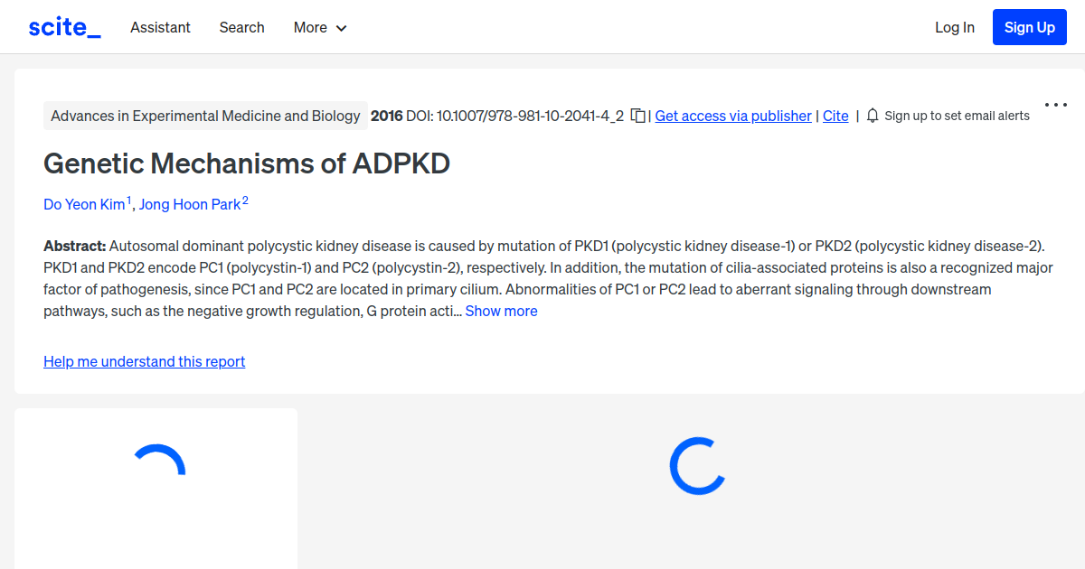 Genetic Mechanisms of ADPKD - [scite report]