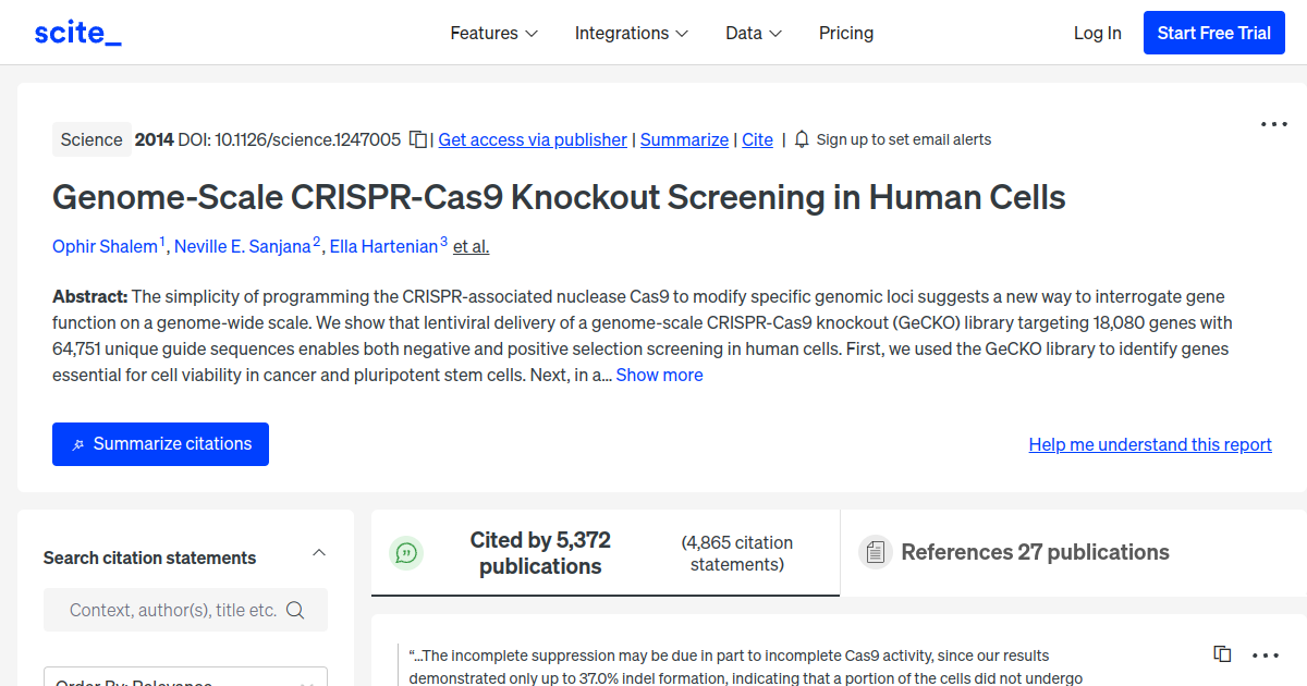 Genome-Scale CRISPR-Cas9 Knockout Screening in Human Cells