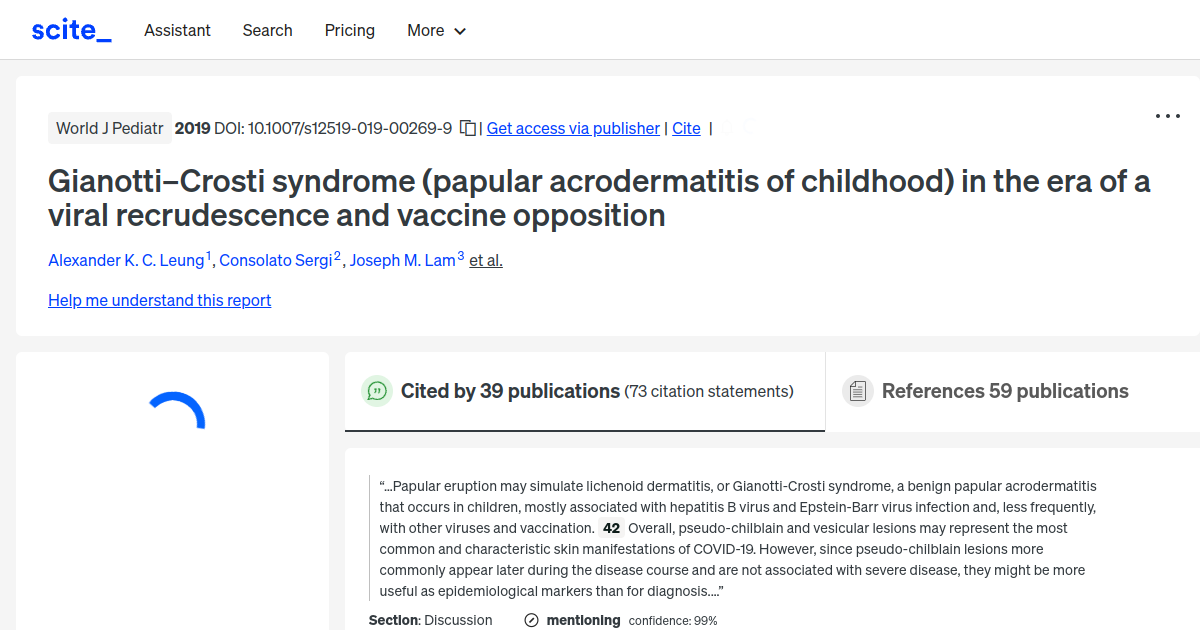 Gianotti–Crosti syndrome (papular acrodermatitis of childhood) in the ...