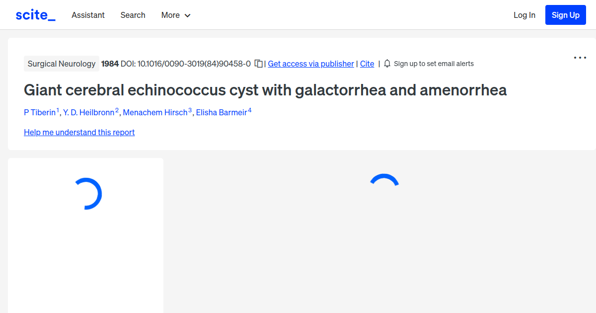 Giant cerebral echinococcus cyst with galactorrhea and amenorrhea ...