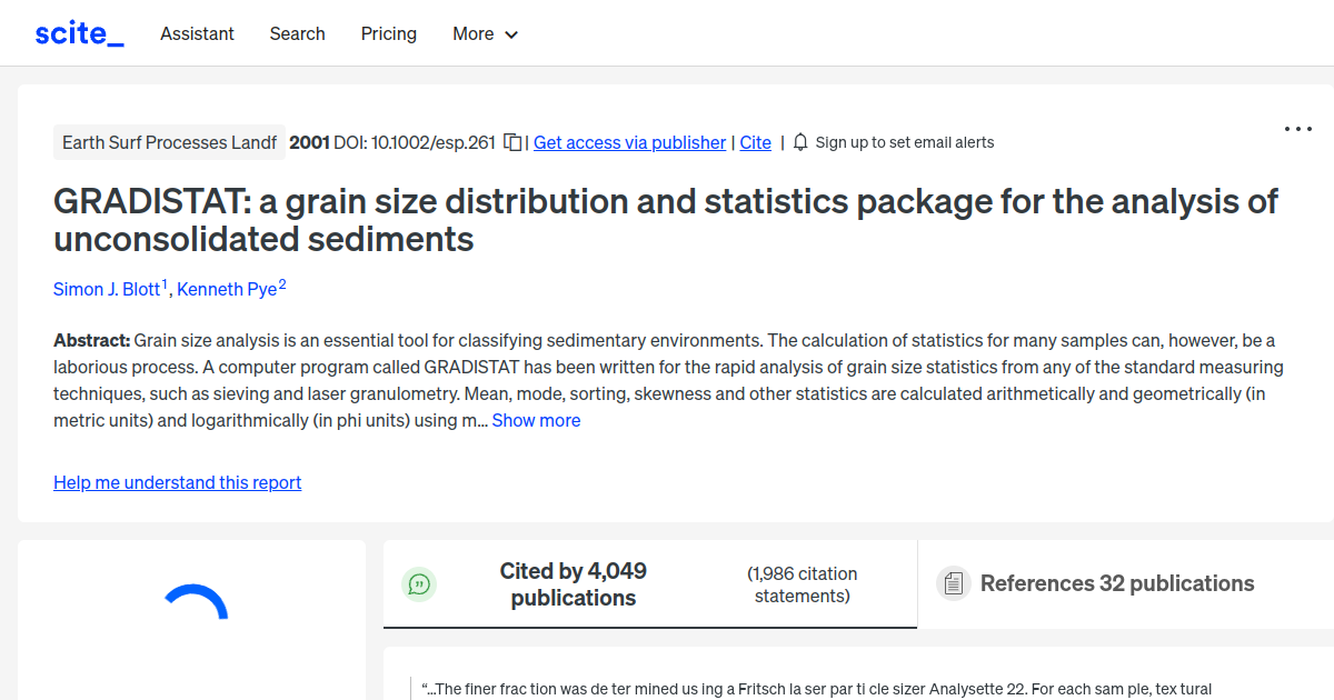 GRADISTAT: a grain size distribution and statistics package for the ...