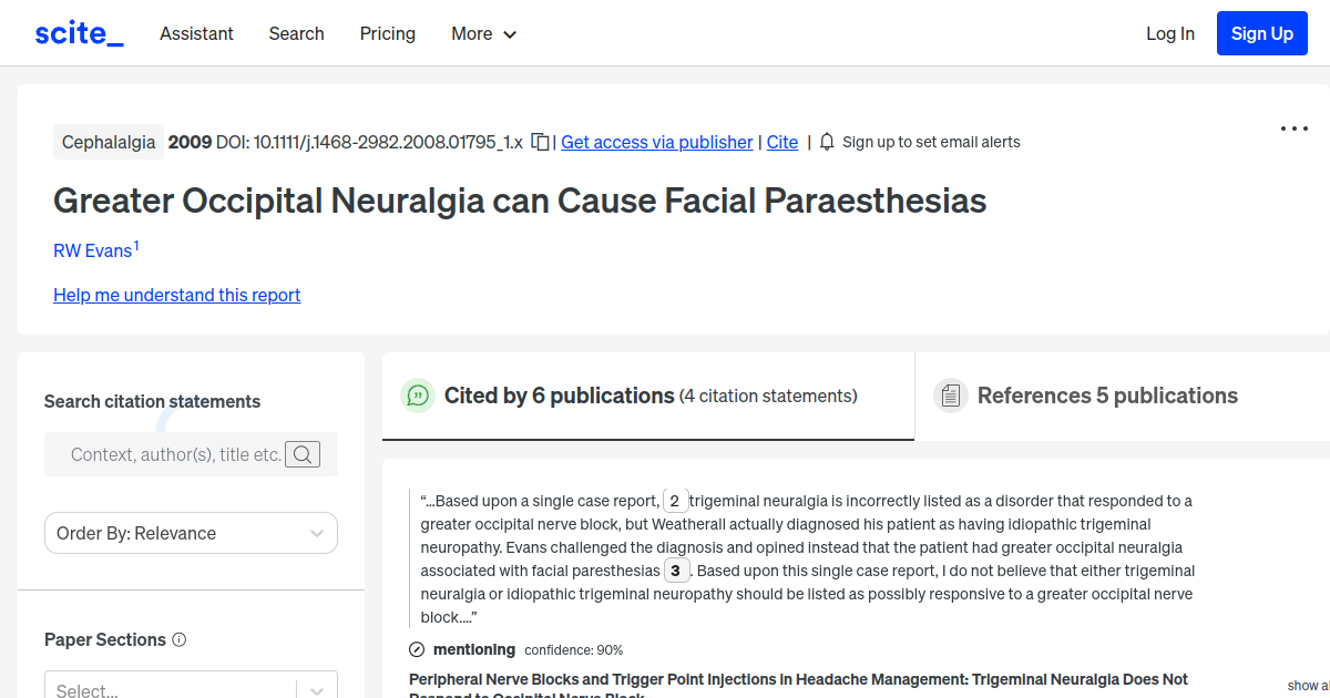 Greater Occipital Neuralgia can Cause Facial Paraesthesias