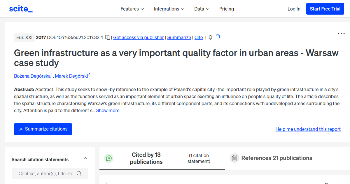Green infrastructure as a very important quality factor in urban areas ...