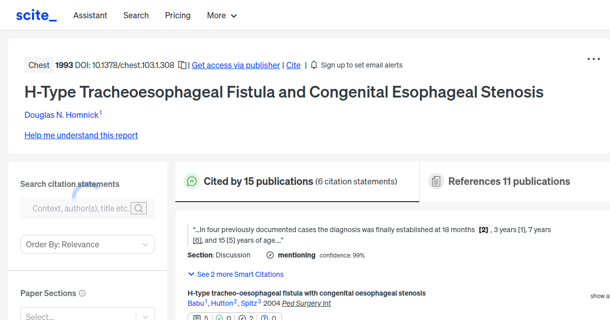 H-Type Tracheoesophageal Fistula and Congenital Esophageal Stenosis ...