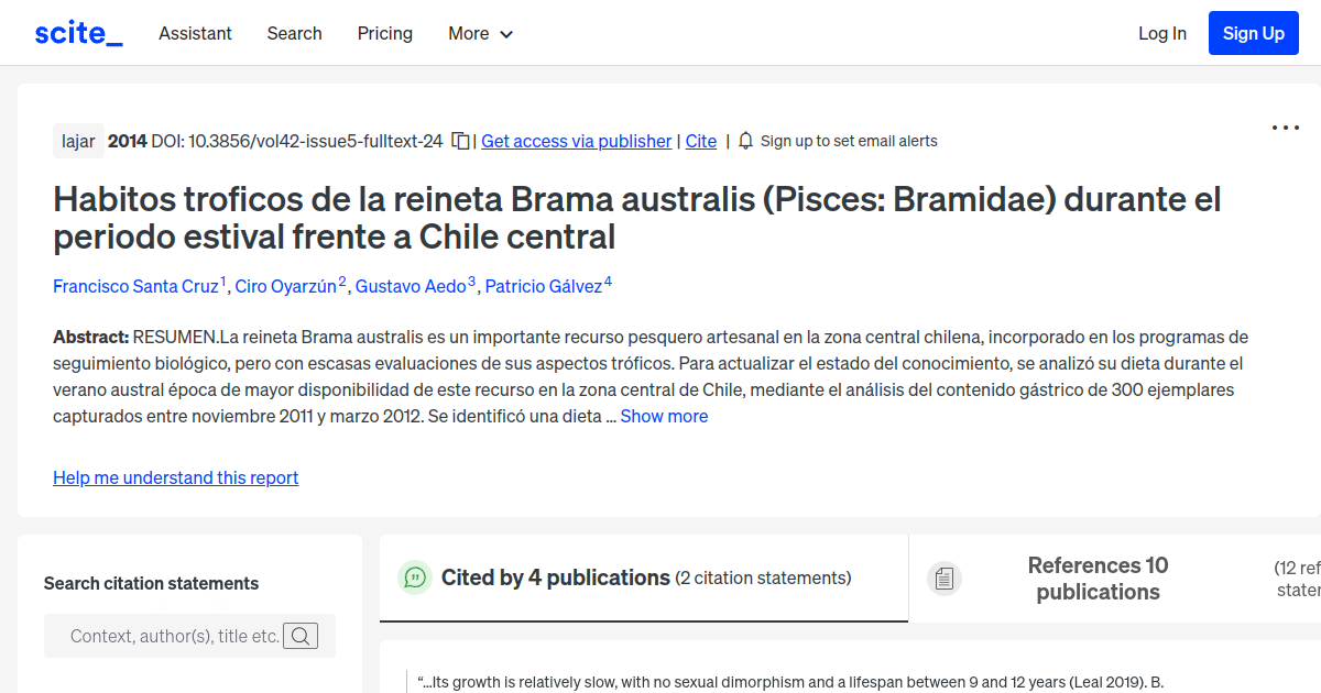 Habitos troficos de la reineta Brama australis (Pisces: Bramidae ...