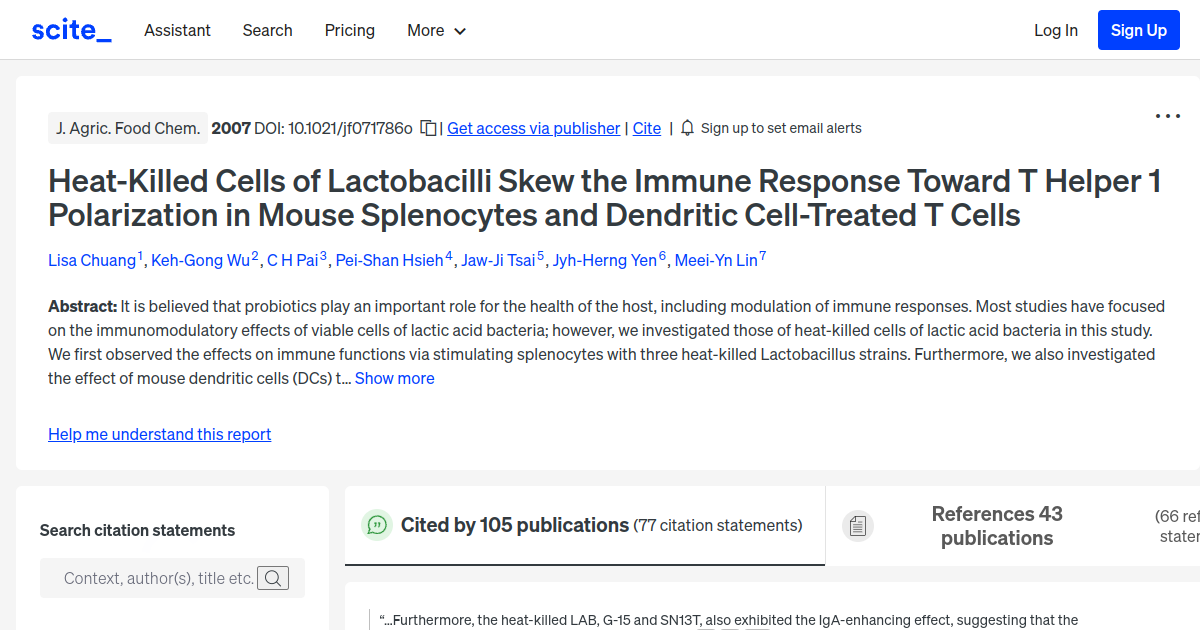 Heat-Killed Cells of Lactobacilli Skew the Immune Response Toward T ...