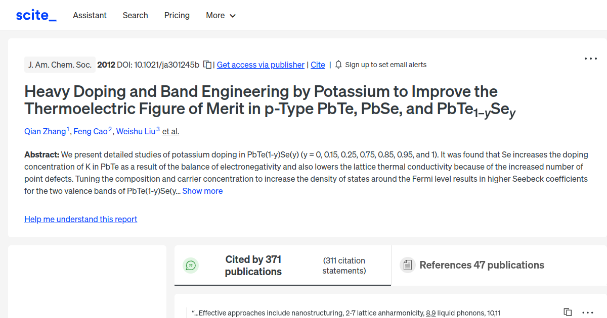 Heavy Doping and Band Engineering by Potassium to Improve the ...