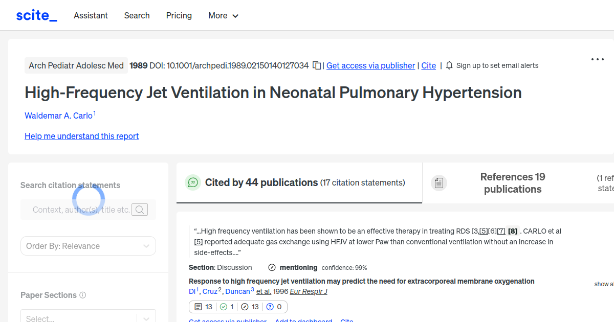 High-Frequency Jet Ventilation in Neonatal Pulmonary Hypertension