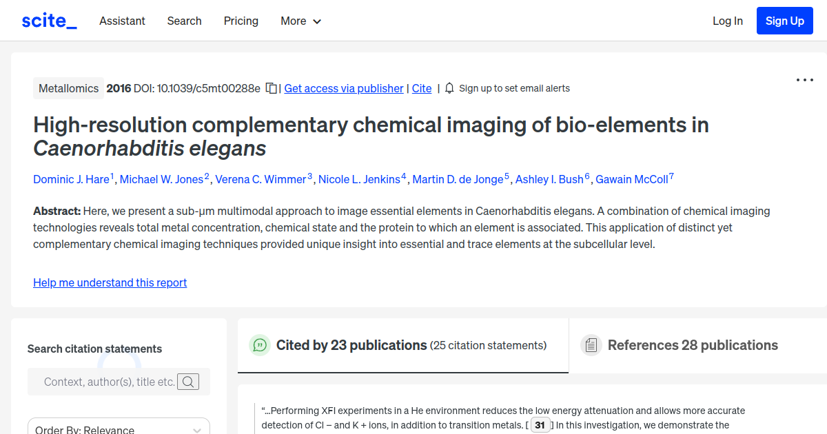 High-resolution complementary chemical imaging of bio-elements in ...
