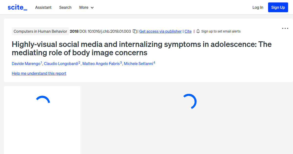 Highly-visual social media and internalizing symptoms in adolescence ...