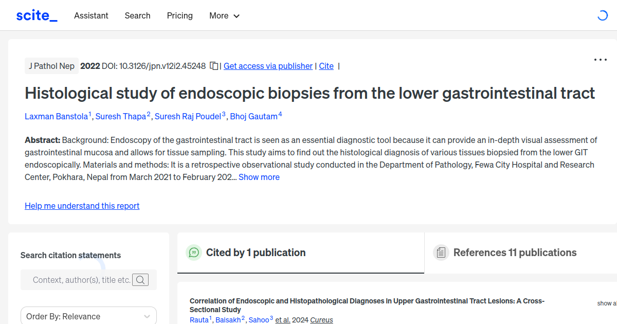 Histological study of endoscopic biopsies from the lower ...